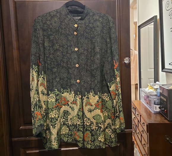 Citron | Tops | Citron Black And Green Jackettunic With Matching Tank ...